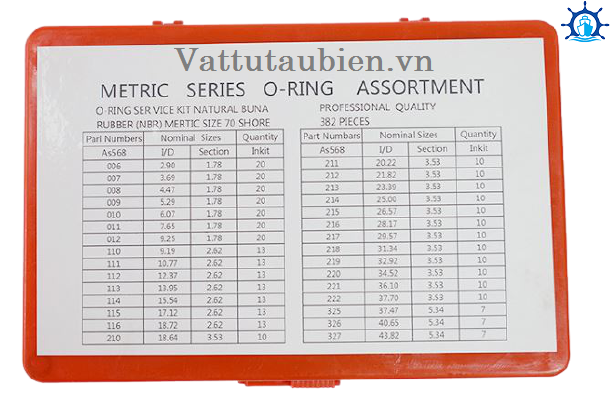 HỘP GIOĂNG CAO SU CHỊU DẦU 30 LOẠI/382 CÁI/HỘP-IMPA 813072